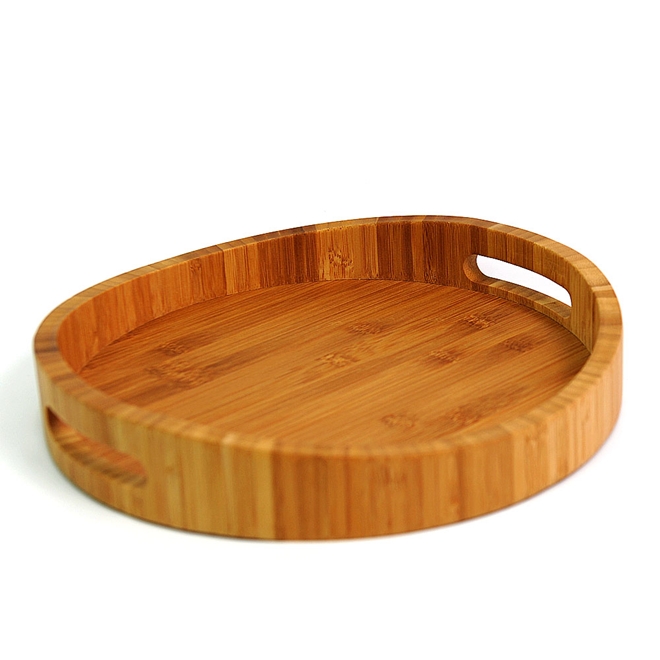 Bandeja Redonda de Bambu 30,5cm