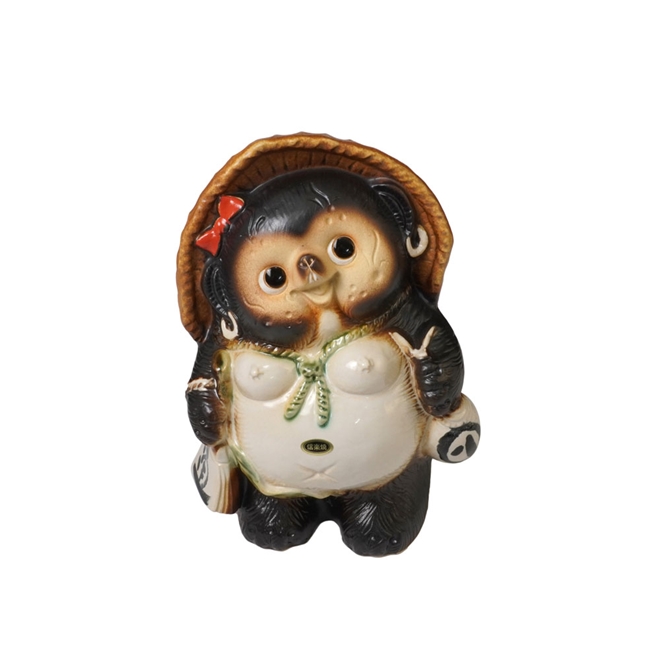 Boneco da Sorte de Cerâmica Japonesa Tanuki - 20cm