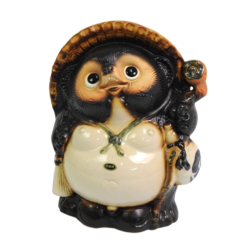 Boneco da Sorte de Cerâmica Japonesa Tanuki - 26cm
